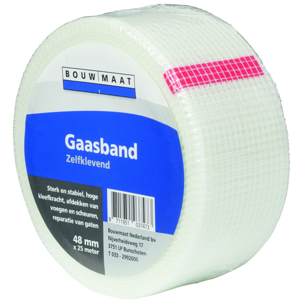 Bouwmaat Gaasband Wit 48mm x 25m - Bouwmaat