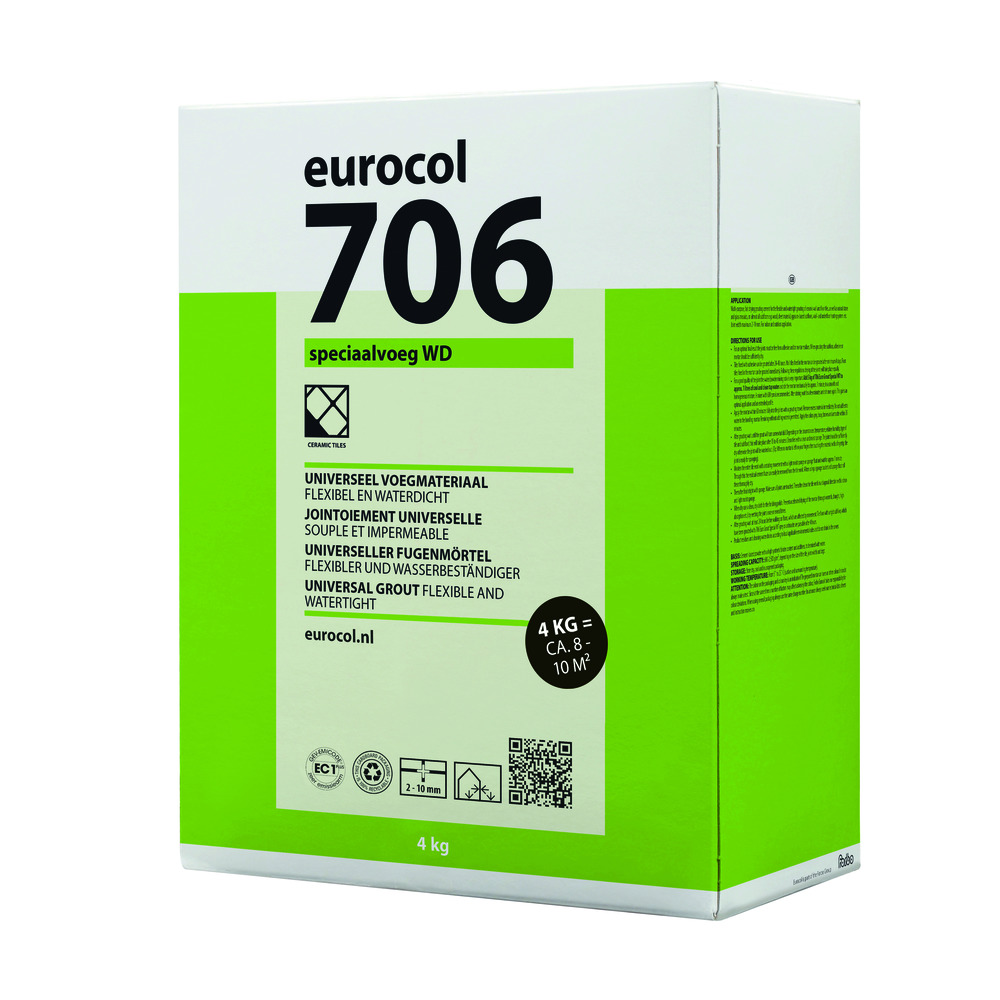 Eurocol 706 Speciaalvoeg WD Voegmortel Manhattan Grijs Waterdicht 4kg ...