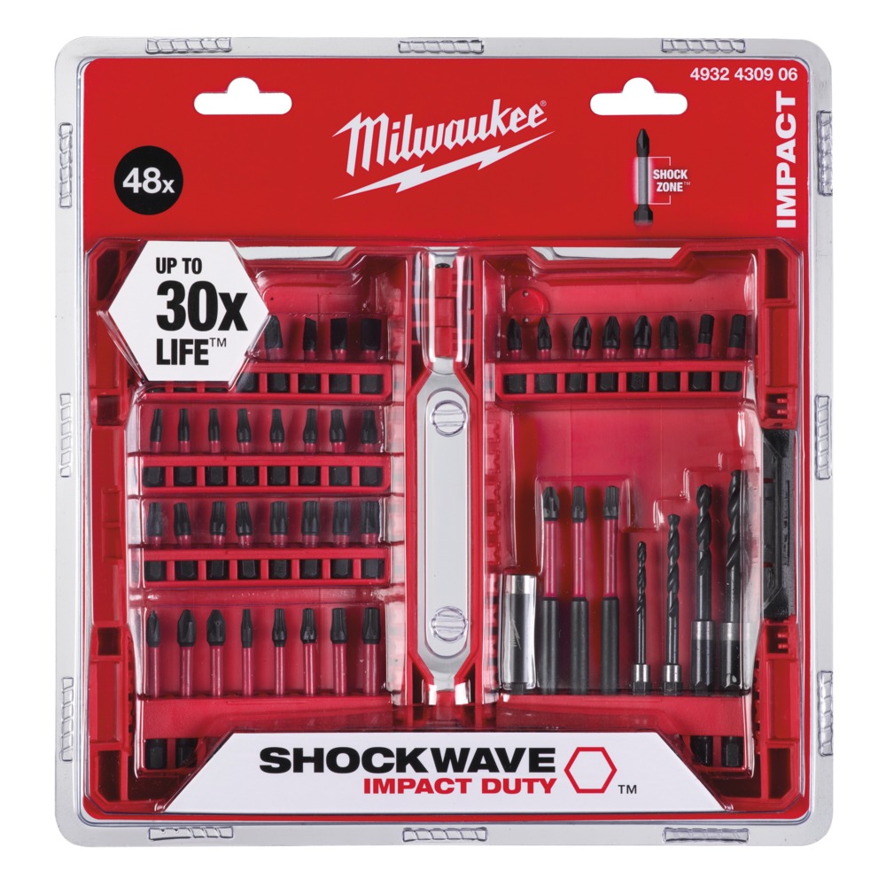 Milwaukee Shockwave Schroefbitset, 48 stuks - Bouwmaat