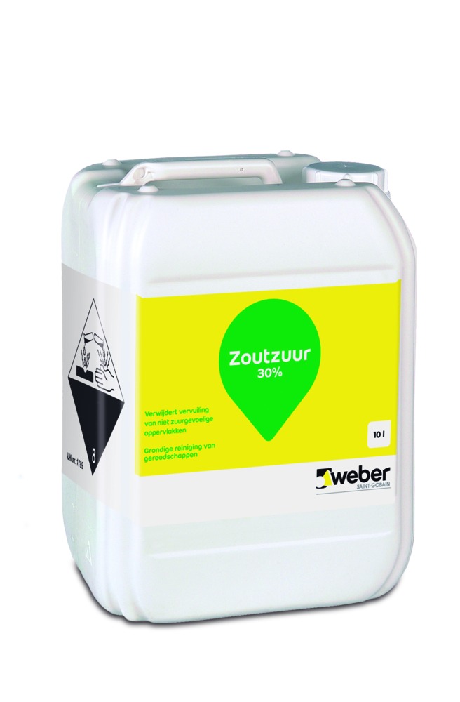 Weber Zoutzuur 30% oplossing transparant 10 liter - Bouwmaat