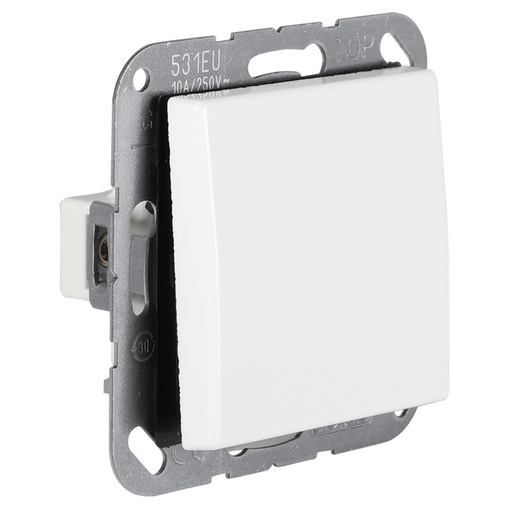 Jung AS500 schakelaar inbouw impuls maak polarwit - Bouwmaat