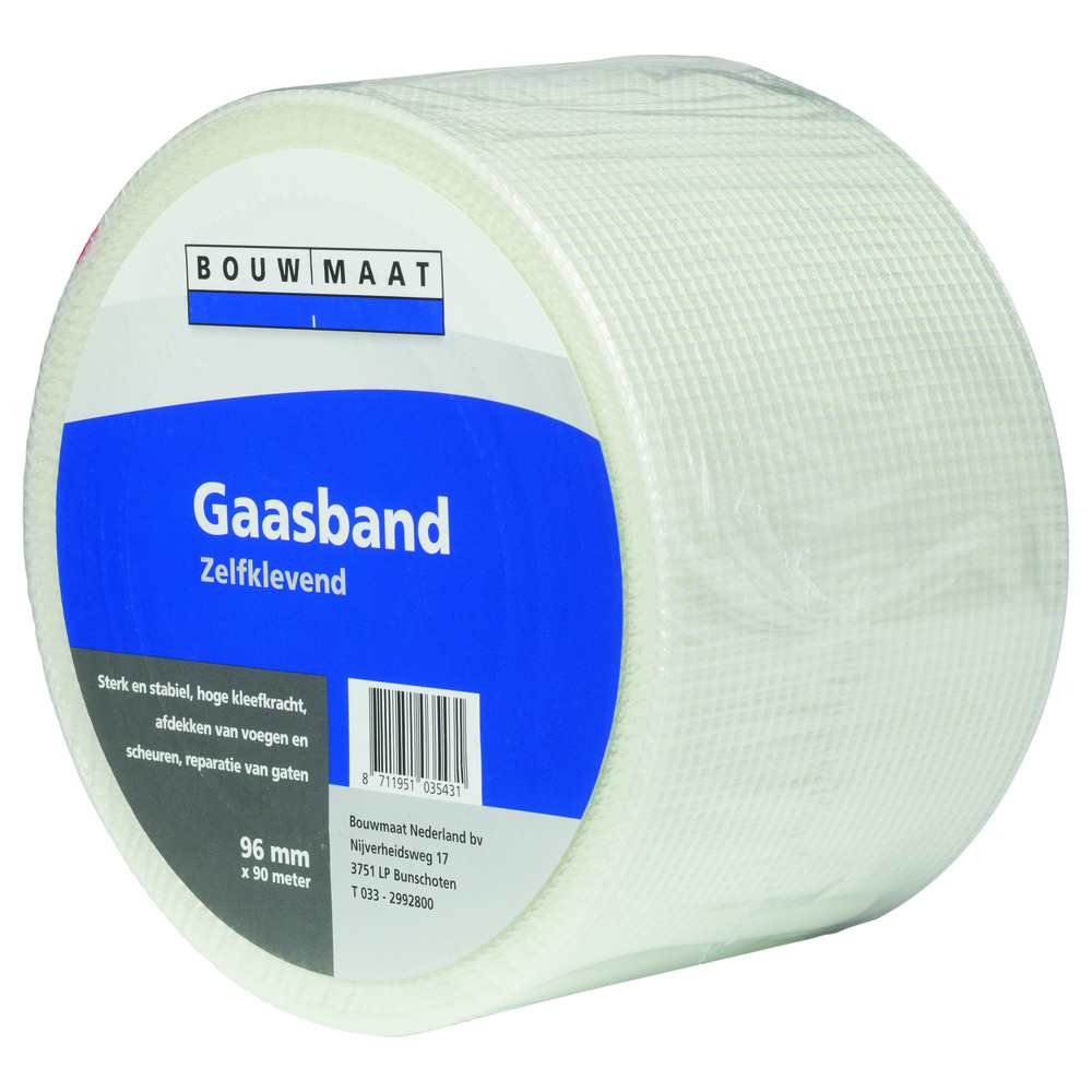 Bouwmaat Gaasband Wit 96mm x 90m - Bouwmaat