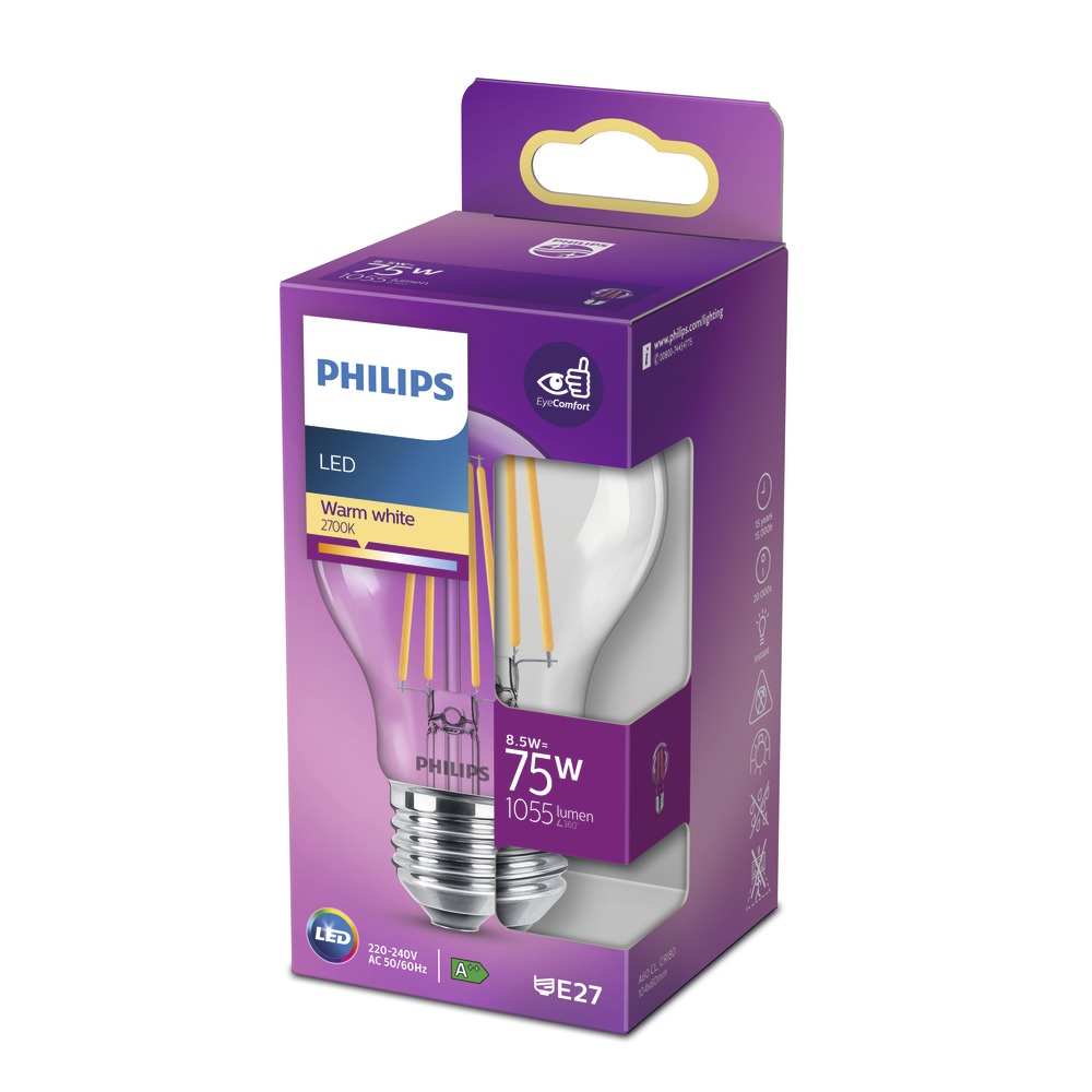 Philips LED Lamp Peer Filament 75W E27 Warmwit Helder - Bouwmaat